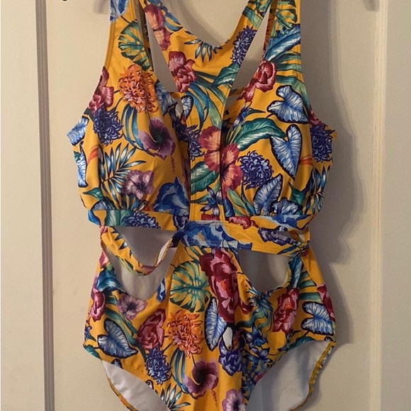 Monif C Swim Never Wornlimited Edition Monif C Havana Bandage Plus Size Swimsuit In Yellow